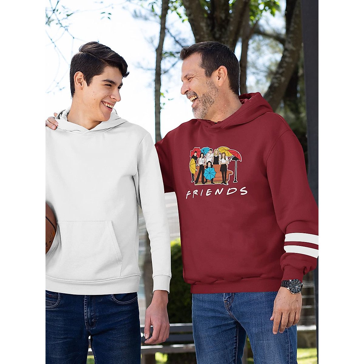 Aganmi Fashion Friend Sweatshirt Hoodie Women Graphic Hoodies Pullover Funny Hooded Sweater Tops Clothes (Wine red, M)