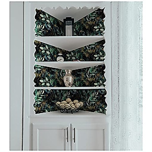 HAOKHOME 93208 Boho Peel and Stick Wallpaper Leaves Branch Removable Black/Green/Matte Gold Vinyl Self Adhesive Mural for Bedroom 17.7in x 9.8ft