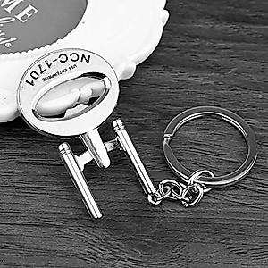 Star Trek Bottle Opener Keychain - USS Enterprise NCC-1701 Gold Metal Bottle Opener Keyring Manual Openers（Silver）