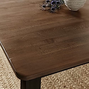 Carol's Inspirations Farmhouse Solid Wood Dining Room Table, 48 Inches | Brown and Black Rectangle Kitchen Dinner Table Featuring Eased Edge and Distressing | Made in USA | Solid Maple no MDF