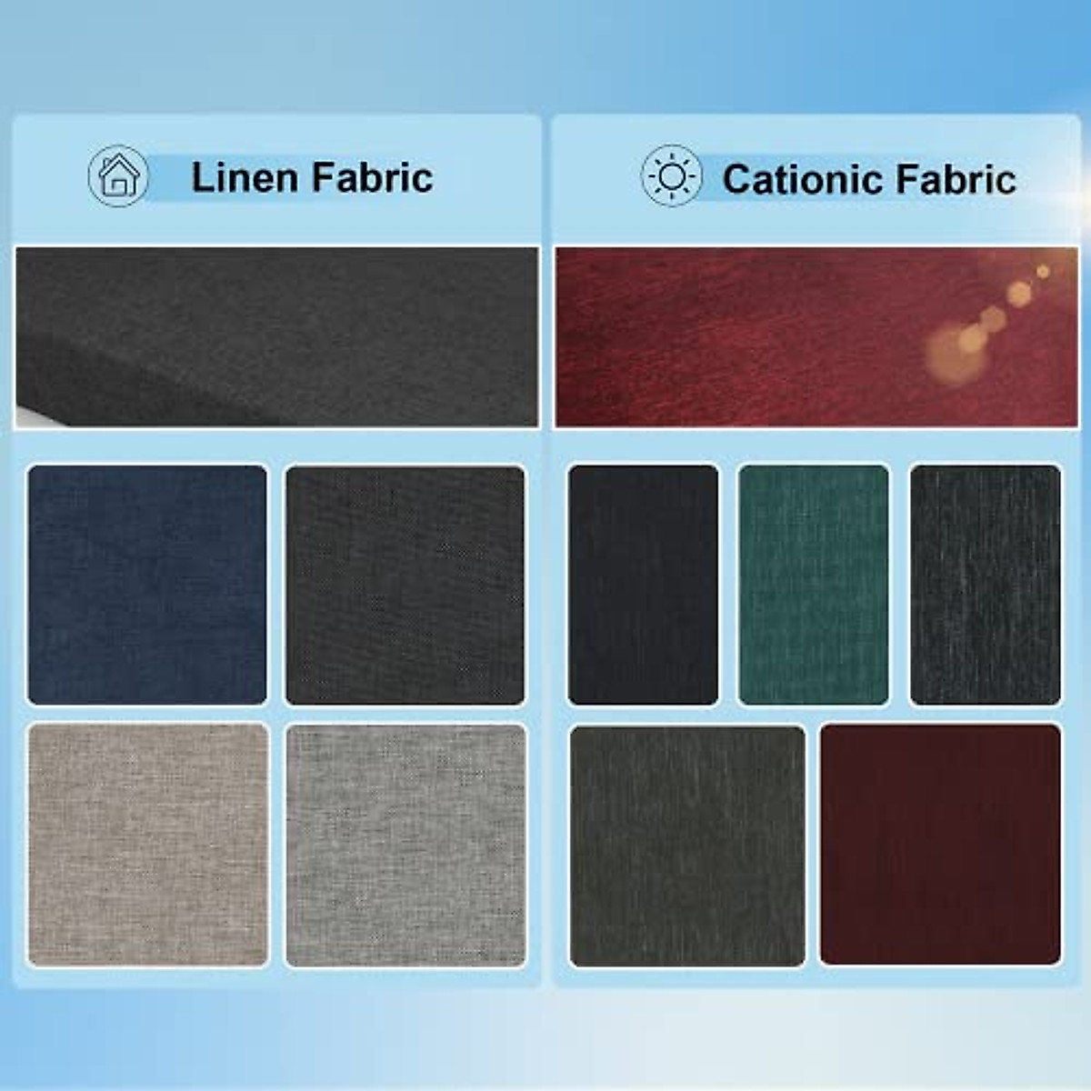 Lokex Bench Cushion Chair Pads Swing Cushions Memory Foam Pads for Patio Furniture Window Bay Bench Cushions, [Linen] Dark Grey, 48"x18"x3"