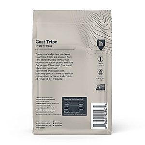 Huntaway Goat Tripe Treats for Dogs - 1 Pack of 3oz of Single Ingredient Goat Tripe Dog Treats for Training and Sensitive Stomach Support