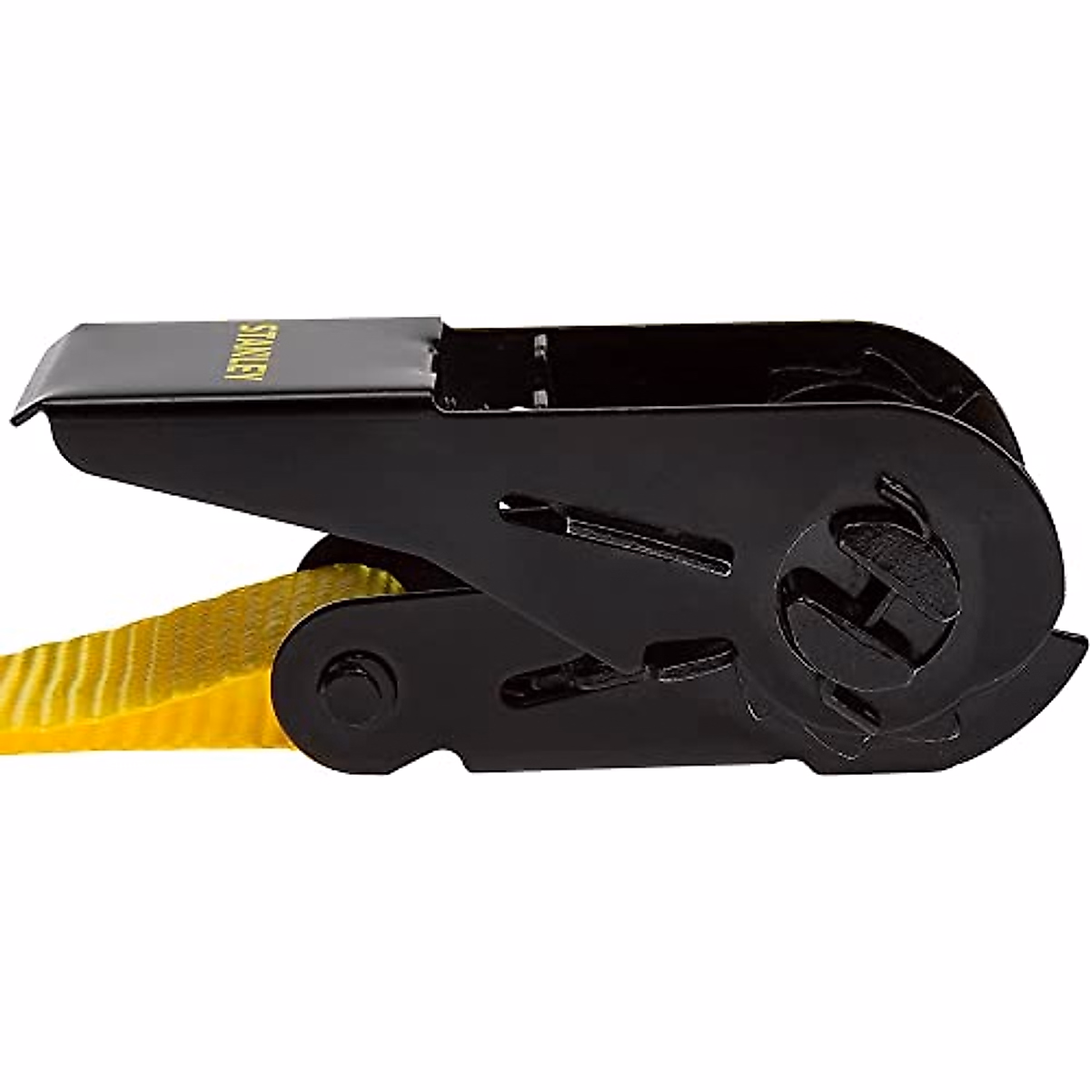 STANLEY S9500 Black/Yellow 1" x 10' Ratchet Straps - Light Cargo Hauling (900 lb Break Strength), 4 Pack