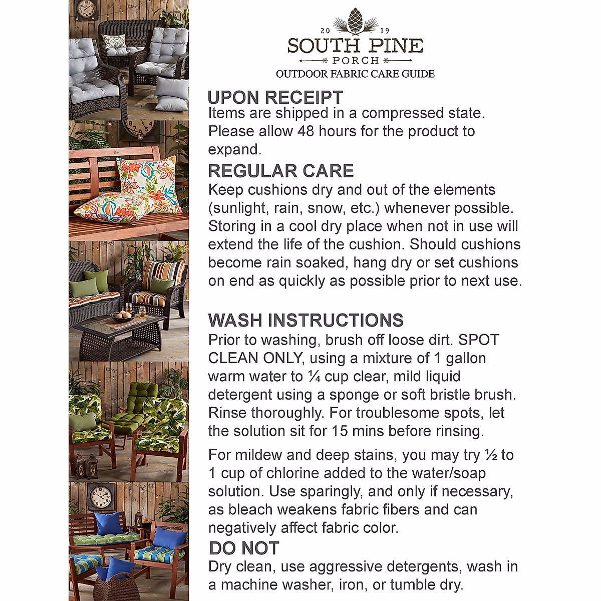 South Pine Porch Outdoor High-Back Chair Cushion, Watermelon Stripe 2 Count