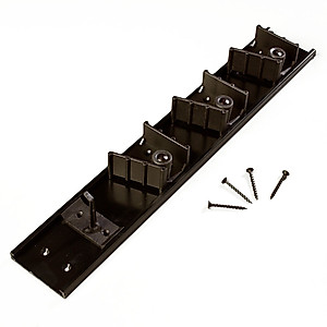 Carlisle FoodService Products Roll 'N Grip Plastic Broom Holder Wall Mount, Bathroom Organizer, Kitchen Organizer with Quick Release for Kitchen, Restaurant, Home, 1.75 Inches, Black, (Pack of 12)