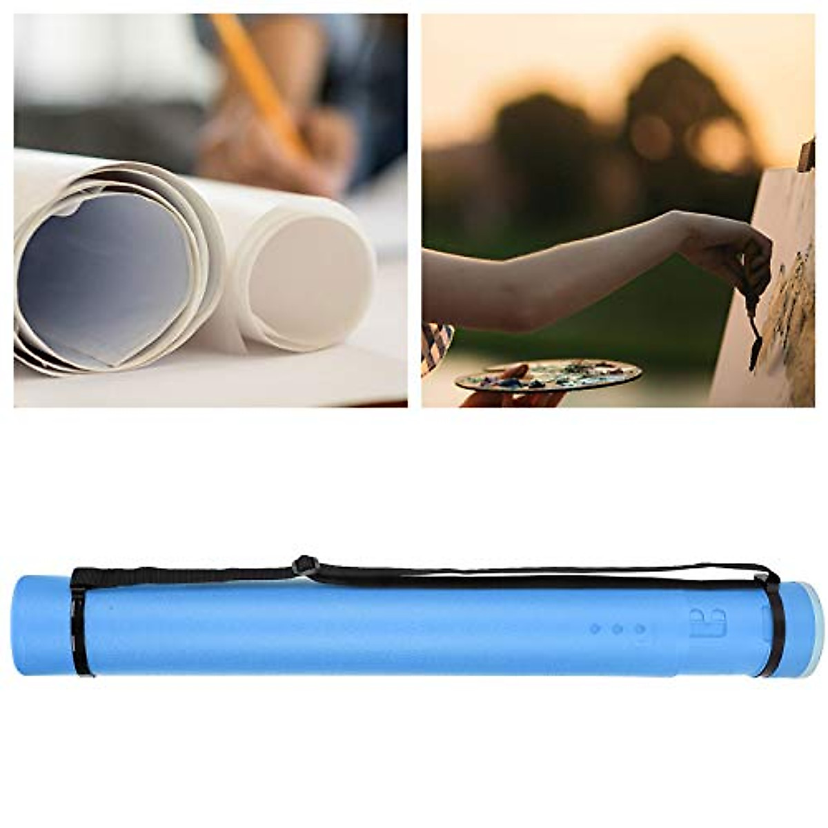 Drawing Storage Tube, Poster Tube, Extendable Artworks for Posters Maps Documents(blue)
