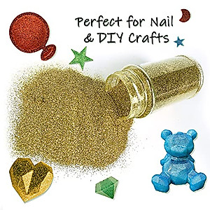 Holographic Ultra Fine Glitter Powder Metallic Resin Glitter 60g PET Flakes Crafts Sequins Epoxy Chips Flakes for Tumblers Slime Jewelry Making (Honey Gold)