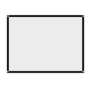 60-100 Inch Portable Projector Screen, Foldable 4:3 HD Non-Crease Polyester Projection Screen with View Angle Visual for Indoor Outdoor Film Theater Movie(White-60)