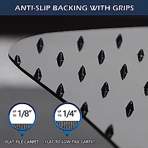 Chair Mat for Carpet, SALLOUS 60" x 46" Office Chair Mat for Carpeted Floors, Heavy Duty Chair Mat with Grips, Floor Protector Rolling Computer Desk Mat for Home Office (Black, Rectangular)