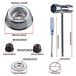 PLUMIA 9" x 36 Teeth Carbide Tipped Blades with Universal Adapter Kit, for Brush Cutter, Trimmer, Weed Eater, Compatible with Husqvarna, Stihl, Ego, and More