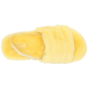 Koolaburra by UGG Unisex-Child K FUZZ'N Sandal, Pale Banana, 2 Little Kid