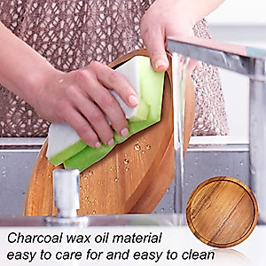 Paninluo Lazy Susan Organizer with Mat - 12 Inch Wooden Lazy Susan for Table Keep Space Organized and Nice,Lazy Susan Turntable for Cabinet、Countertop、Pantry、Spice Rack