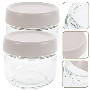 Terrarium 2pcs Small Clear Glass Storage Jars 280ml Lidded Cereal Canisters Airtight Coffee Bean Loose Leaf Tea Containers for Home Kitchen Food Containers