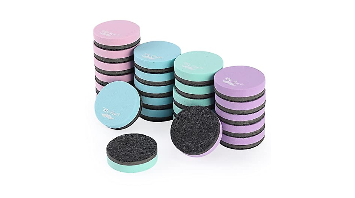 Mr. Pen Mini Dry Erase Erasers 24 Pack - Streak-Free & Magnetic