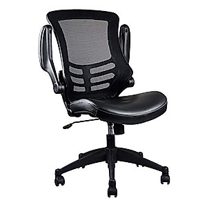 Stylish Mid-Back Mesh Office Chair With Adjustable Arms. Color: Black