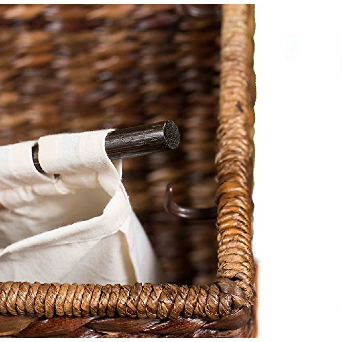 BirdRock Home Abaca Laundry Hamper - Hand Woven - Removable Canvas Laundry Bag