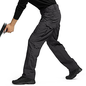 FREE SOLDIER Men's Cargo Pants,Tactical Pants for Men Stretch,Durable Ripstop EDC Work Pants for Hiking (Black 30Wx30L)