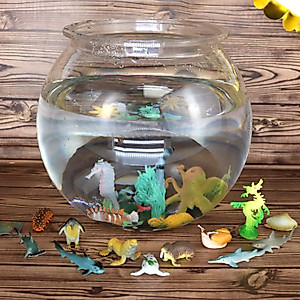 GiftExpress Ocean Sea Creatures/Animals Toy Figures, 36 Pcs Mini Assorted Under The Sea Life Realistic Figures, Educational Toy, Easter Egg Filler, Cupcake Topper, Aquarium Decorations