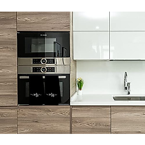 UINHMOP 17''x30'' Mr. and Mrs. Decorative Doormat and 16''x24'' Bath Towels Kitchen Towels Hand Towels(2 Doormats + 2 Towels),Wedding Anniversary Valentine’s Day Gifts for Couples(Black)