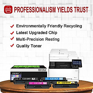 4 Pack 1BK+1C+1M+1Y C3224 C3210K0 C3210C0 C3210M0 C3210Y0 Toner Cartridge Replacement for Lexmark MC3224adwe MC3224i MC3326adwe MC3426i MC3224dwe MC3326i MC3426adw C3224dw C3326dw C3426dw Printer