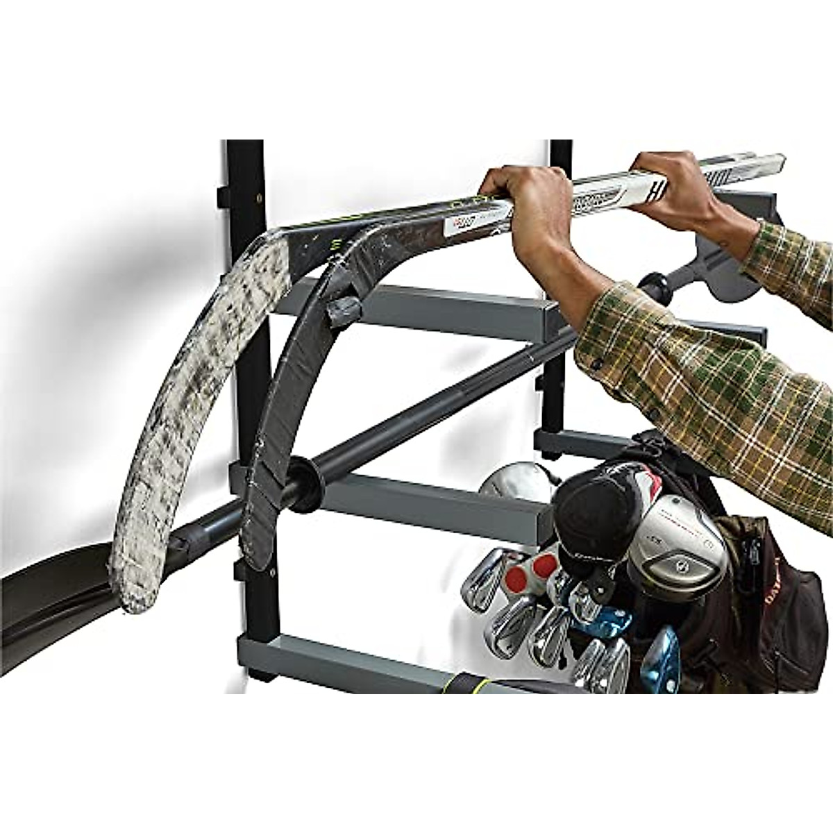 Bora Portamate Wood Organizer and Lumber Storage Metal Rack with 6-Level Wall Mount – Indoor and Outdoor Use, BR-006B, Black