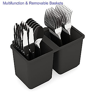 1Easylife Dish Drying Rack with Anti Rust Frame, Small Dish Drainer Rack for Kitchen Counter, Sink Dish Rack on Counter with Utensil Holder and Non-Slip Rubber Feet Rustproof for Organizer Storage