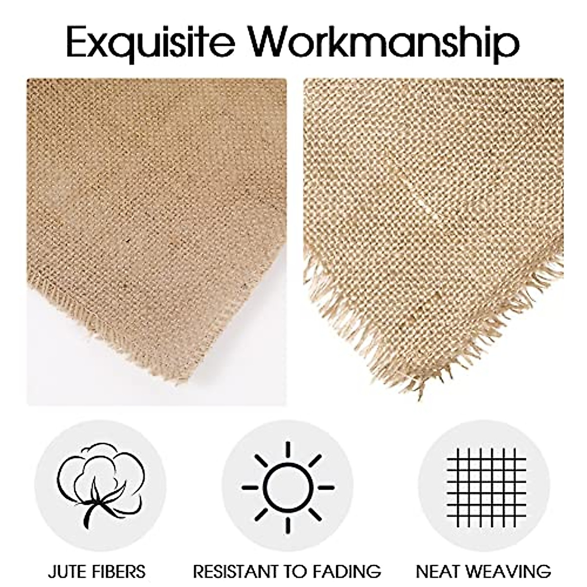 5 Pack Burlap Table Runners, 12 x 71 Inch Rustic Table Runner Farmhouse Table Decor, Burlap Woven Fabric Placemats Rustic Long Roll Home Decor for Outdoor Wedding and Dinner