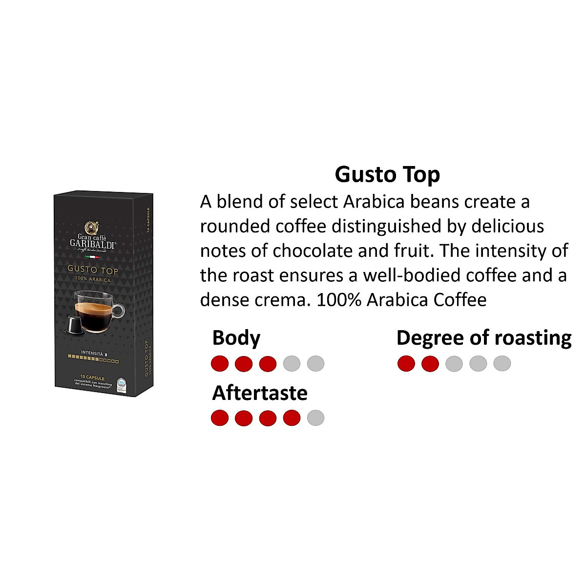 Gran Caffè Garibaldi Nespresso* compatible capsules (Variety Pack, 60 Count)