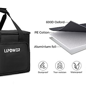 LIPOWER Carrying Case Compatible with MARS-1000W portable Power Station, Storage Bag IP54 Dustproof Waterproof and Multiple Pockets for Charging Cable and Accessories