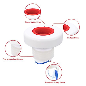 YMSdrain Drain Tube Hose Seal with Magnetic Odor-proof Valve Deodorant Silicone Plug Sealing Plug Sewer Seal Effective Odor-proof Adapter for Sealed Drain Coupling(not for washing machine)