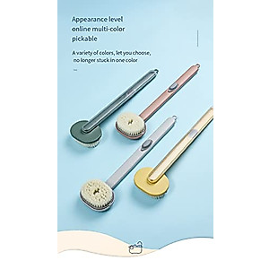 2 Pack Back Scrubber for Shower, Long Handled Shower Brush with Soap Dispenser, Back Brush Long Handle for Shower, Exfoliating Body Scrubber for Shower Brush with Soft Bristles(Grey, Pink)