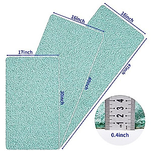 Shower Mat Bathtub Mat Non-Slip, Anti Slip Loofah Shower Mat, Soft Bath Tub Mat for Textured Surface, Easy Cleaning Bathroom Floor Mat for Wet Areas with Drain, Quick Dry (17x30 Inch, Blue)