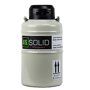 U.S.SOLID 3L Liquid Nitrogen Container LN2 Tank Cryogenic Dewar Semen Flask with Straps 6 Canisters Carry Bag