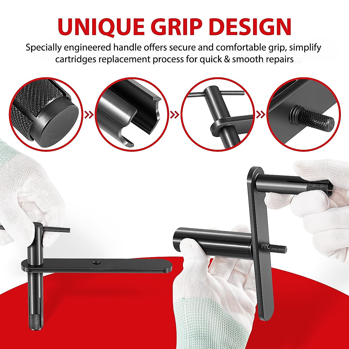 999150 Professional Cartridge Extractor Tool, Cartridge Removal Tool, Cartridge Puller Fit For Moen 1200 1222 & 1225 Posi Temp Series Cartridge 999150-6