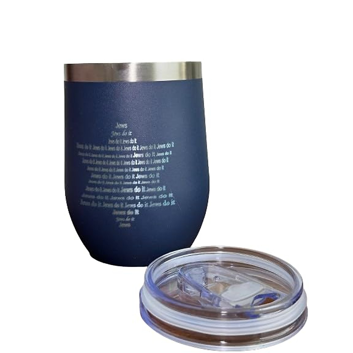 Immerse yourself in the artistry of precision laser engraving, showcasing a heartfelt message of support for Israel and the Jewish community tumbler. (Blue A - Never)