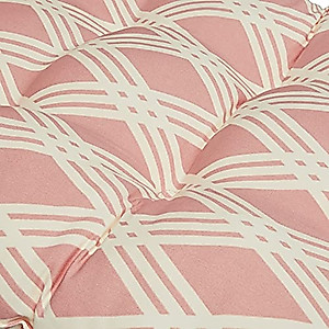 Amazon Basics Tufted Outdoor Patio Lounger Cushion 77 x 22 x 4 Inches, Pink Plaid Diamond