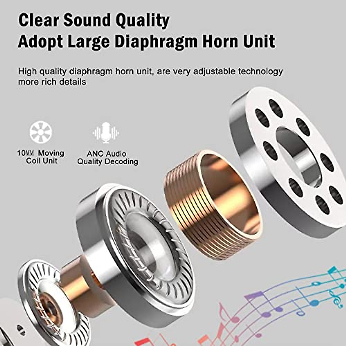 Open Ear Earbuds Wireless Clip Ear Bone Conduction Headphones Bluetooth for Android iPhone, Clip-on Sport Wireless Earbuds with Earhooks Up to 24 Hours Playtime Waterproof Outer Ear Headphones