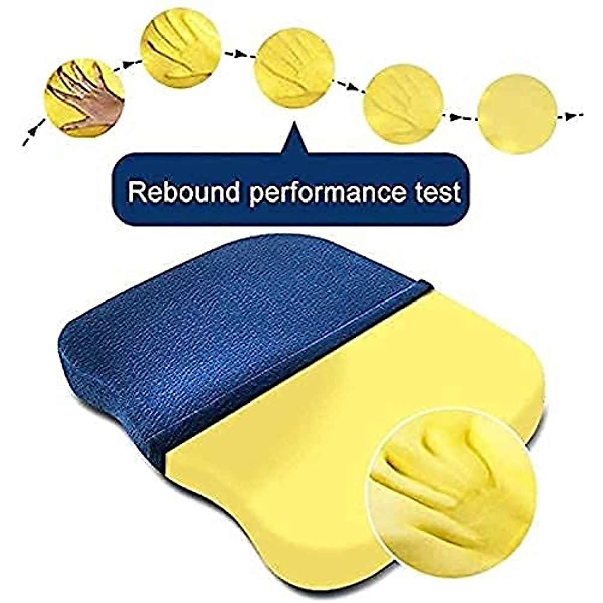 SMSOM Seat Cushion for Office Chair, Chair Cushion for Back Pain, Memory Foam Seat Cushion for Back Pain with Ergonomic Design, Tailbone Pain Relief Cushion (Blue)