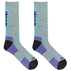 Jeep Women's Wool Blend Logo Crew Socks 1 Pair Pack, Gray, Women's Shoe Size: 5-11