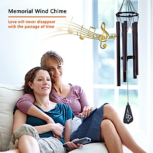 LHUKSGF Memorial Wind Chimes, Outdoor Sympathy Gift Windchimes 32 inch with 5 Rustproof Aluminum Tubes, Bereavement/Sympathy/ Memorial Gifts for Remembrance…