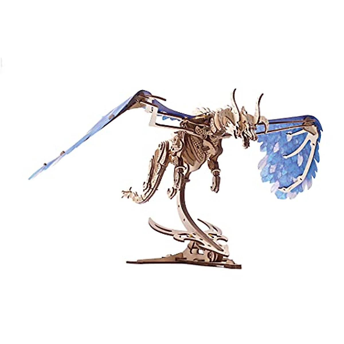 UGEARS Windstorm Dragon 3D Puzzle - Self-Assembly 3D Wooden Puzzles for Adults and Kids - Realistic 3D Dragon Puzzle Wood Model Kit with Rubber Band Motor - Laser-Cut Wooden Puzzle Mechanical Toy