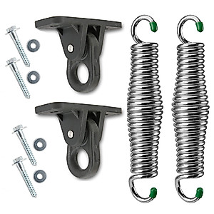 SwingMate Porch Swing Hanging Kit - 750 Lbs. Capacity - Proudly Made in The USA - Patented Heavy-Duty Suspension Swing Hangers and Springs for Hammock Chairs or Ceiling Mount Porch Swings - (Chrome)