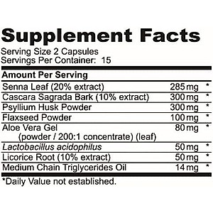 Research Labs 15 Day Colon Cleanse & Detox for Less Bloat Flat Tummy w/Probiotics - 2 Fer 1 - Constipation Relief - Flushes Toxins, Boosts Energy. Clinically Researched Safe and Effective Formula