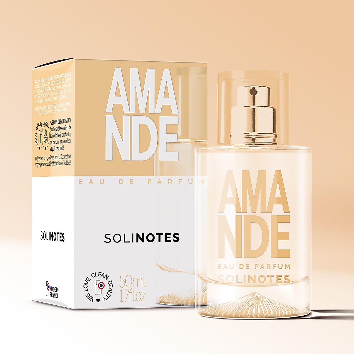 SOLINOTES Almond Perfume for Women - Eau De Parfum | Delicate Floral and Soothing Scent - Made in France - Vegan - 1.7 fl.oz