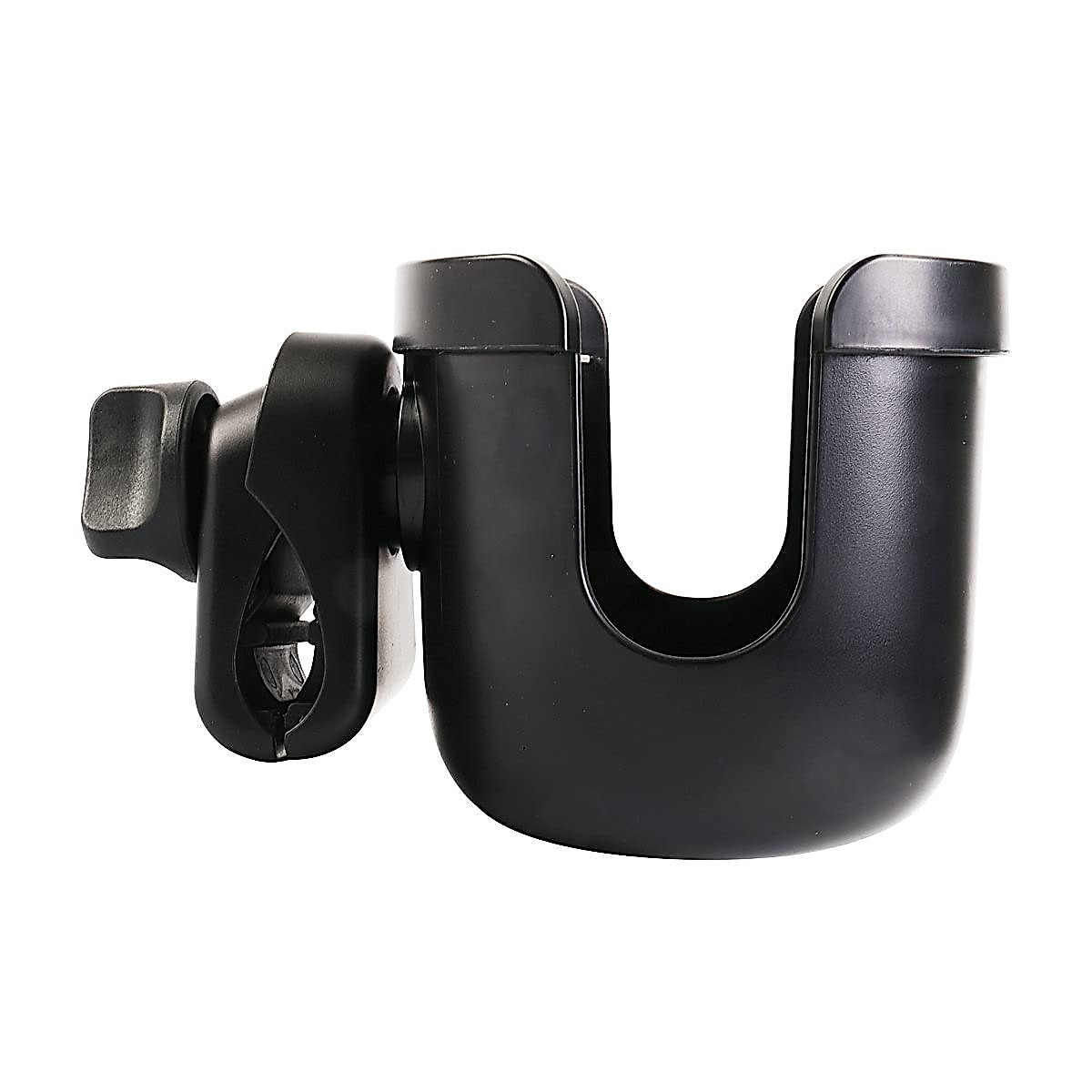 NUOSHIKE Stroller Cup Holder, Baby Water Bottle Holder, Bicycle Bottle Holder, Wide Calibre, Universal Cup Holder for Rollator, Boat, Walker, Wheelchair, with 2 pcs Stroller Hook SCH4037 Black