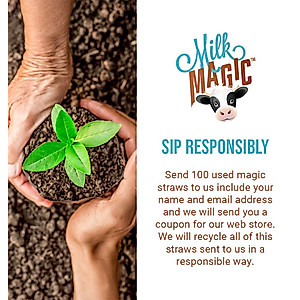 Milk Magic Strawberry Milk Flavoring Straws, use for Drinks & Cereal, Gluten-Free BPA free Non-GMO Low in Sugar All-natural Flavor Straws, Encourage Milk Drinking - 24 Count, 2 Pack (48 Straws total)