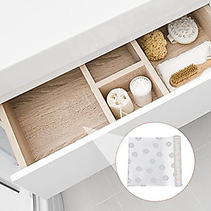 UPKOCH Shelf Liner Daisy Flower Kitchen Drawer Liner Self- Adhesive Waterproof Clear Refrigerator Mat Cabinet Liner Pantry Shelf Liner for Kitchen Cabinets Pantry Shelves