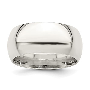 IceCarats 925 Sterling Silver 9mm Comfort Fit Plain Classic Wedding Band Ring Size 7.5