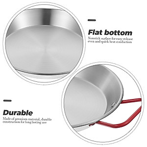 IMIKEYA Kitchen Supplies Stir Frying Pans with Steamer Enameled Steel Paella Pan Wok Frying Pan Cooking Pan Frypan Non Stick Fry Pan Stainless Cookware Non Stick Paella Pan Skillet Silver