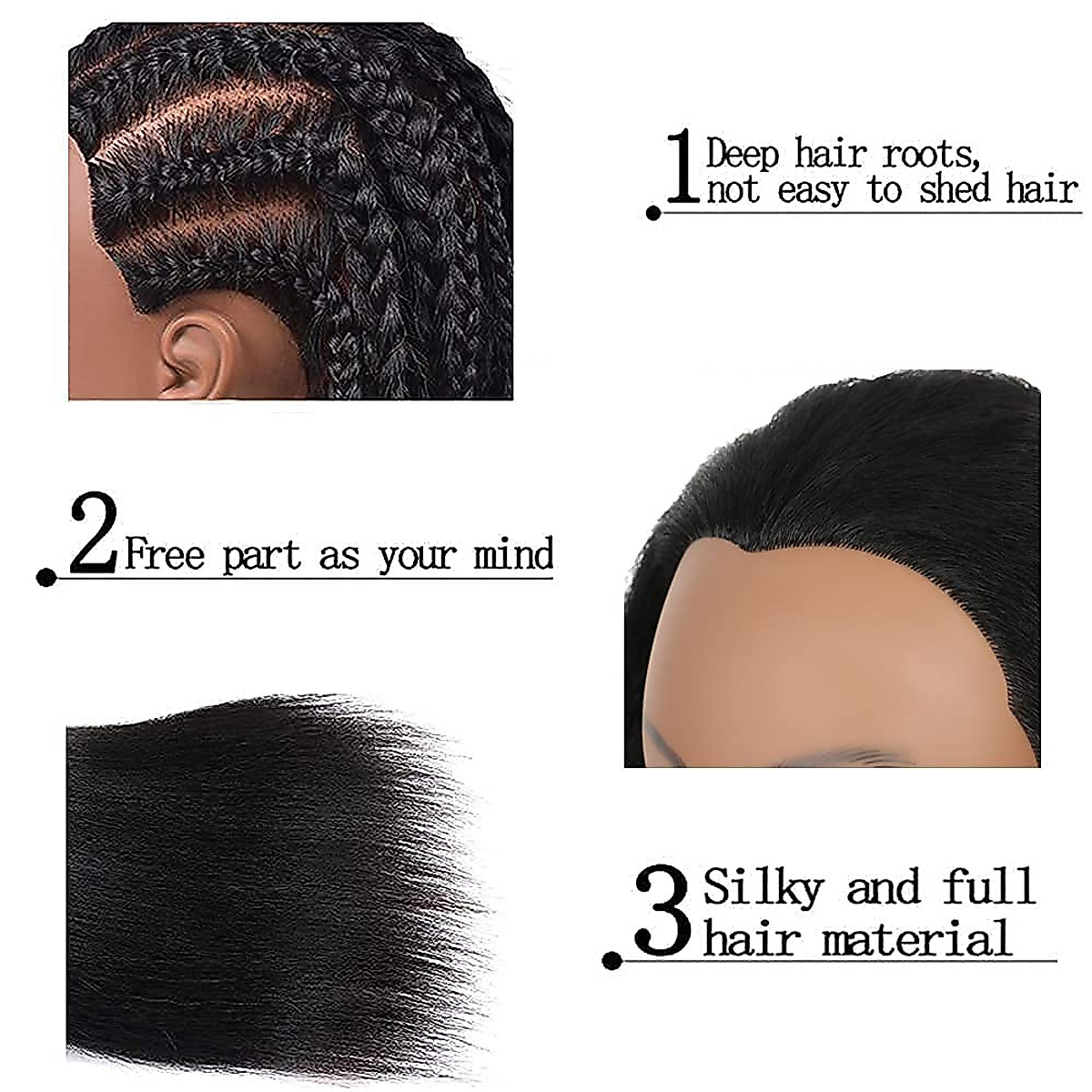 Mannequin Head with 100% Real Hair Manikin Cosmetology Doll Head Hairdresser Practice Styling Brading Training Head with Free Clamp Holder (14inch-D3)